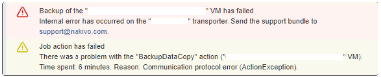 Communication Protocol Error (ActionException)
